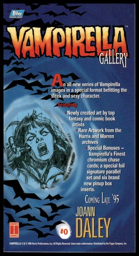 1995 Topps Vampirella Gallery #0 PROMO Widevision Card Harris Comic ...
