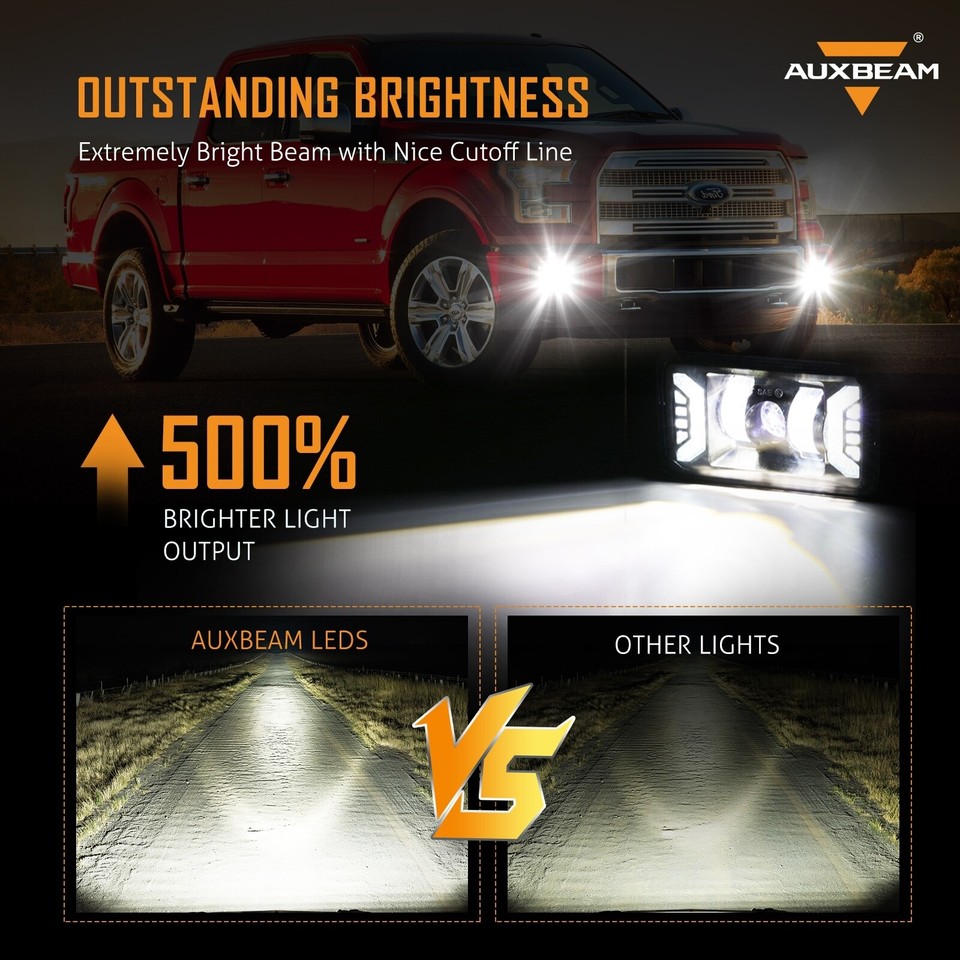 2PCS AUXBEAM DOT LED Fog Light w/ White DRL+Turn Light For Ford F150 ...
