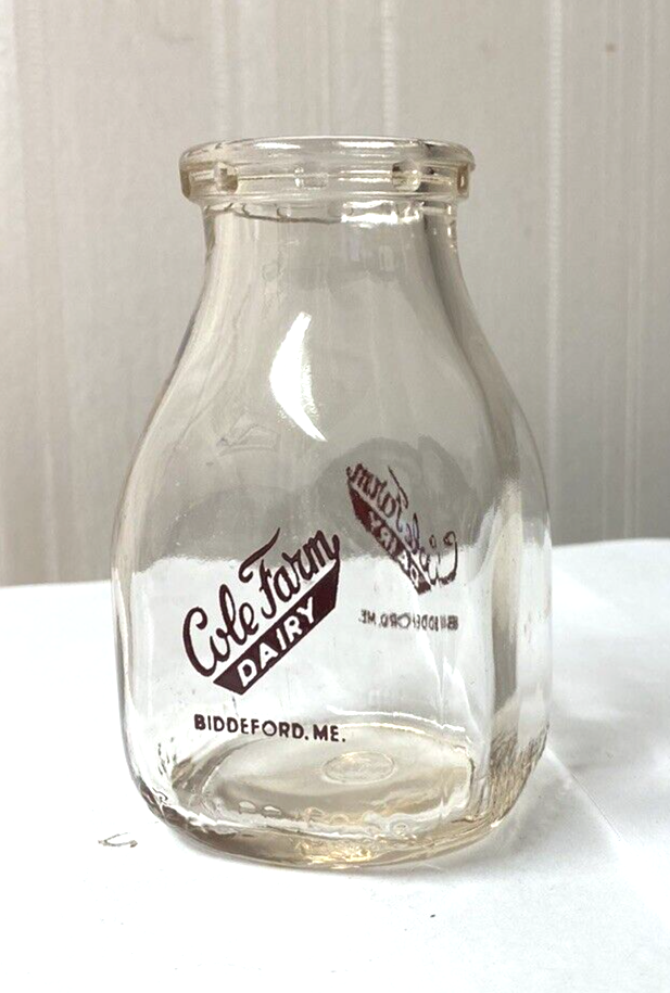 Milk Bottle - Half Pint - Cole Farm Dairy, Biddeford, Maine. | eBay
