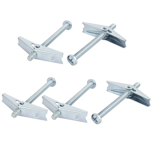 M8 x 100mm Male Thread Spring Loaded Hollow Wall Round Head Toggle Bolt ...