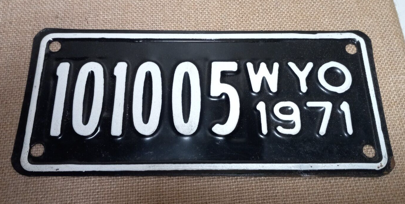 1971 WYOMING MOTORCYCLE LICENSE PLATE 101005 | eBay
