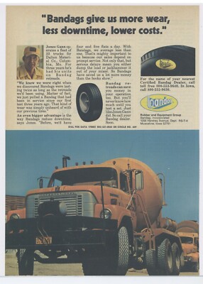 1974 Bandag Rubber & Equipment Group Ad: Retread Tires - International ...