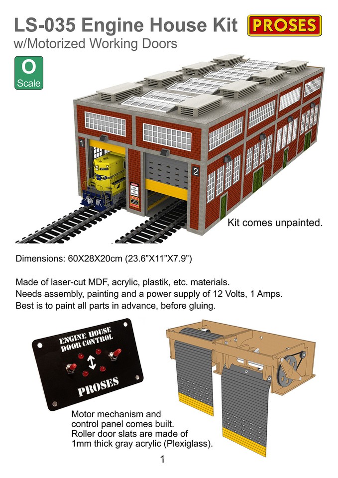 O Gauge Modern Engine House w/Motorized Doors, Indoor/Outdoor Lighting ...