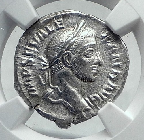 SEVERUS ALEXANDER Authentic Ancient 225AD Silver Roman Coin w FIDES NGC ...