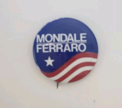 1984 WALTER MONDALE GERALDINE FERRARO 1.5" campaign pin pinback button ...