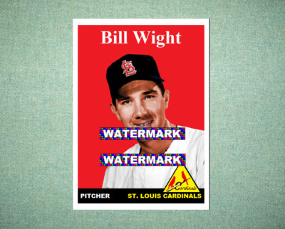 Bill Wight St Louis Cardinals 1958 Style Custom Baseball Art Card | eBay