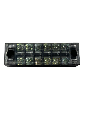 1 Pcs 6 Port Barrier Style Terminal Block with Clear Cover - 600V - 15A ...