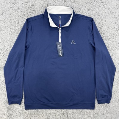 Rhoback Pullover Men L Navy NWT Admiral Performance Quarter Zip USA ...