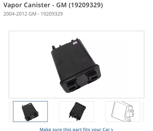 NEW Genuine GM Vapor Canister 19209329 2004-2012 Canyon Colorado Hummer ...