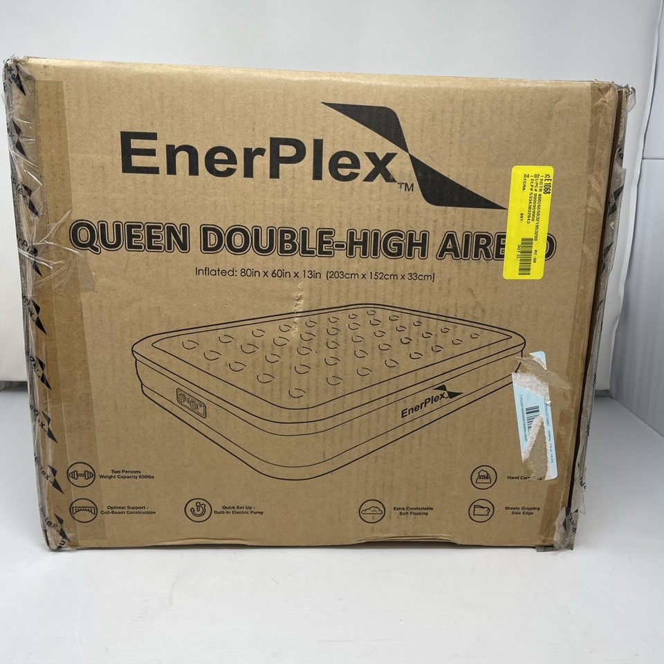 EnerPlex Air Mattress with Built-in Pump Queen Double Height Inflatable ...