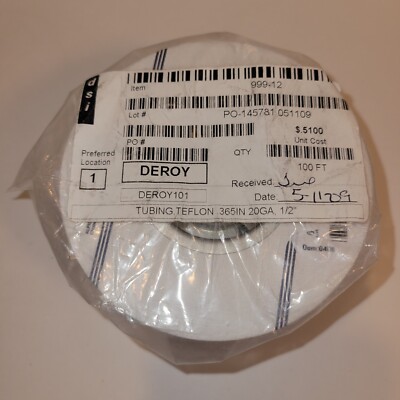 100' SPOOL ALPHA WIRE TFT20020 NATURAL THIN WALL TEFLON TUBING - NOS | eBay