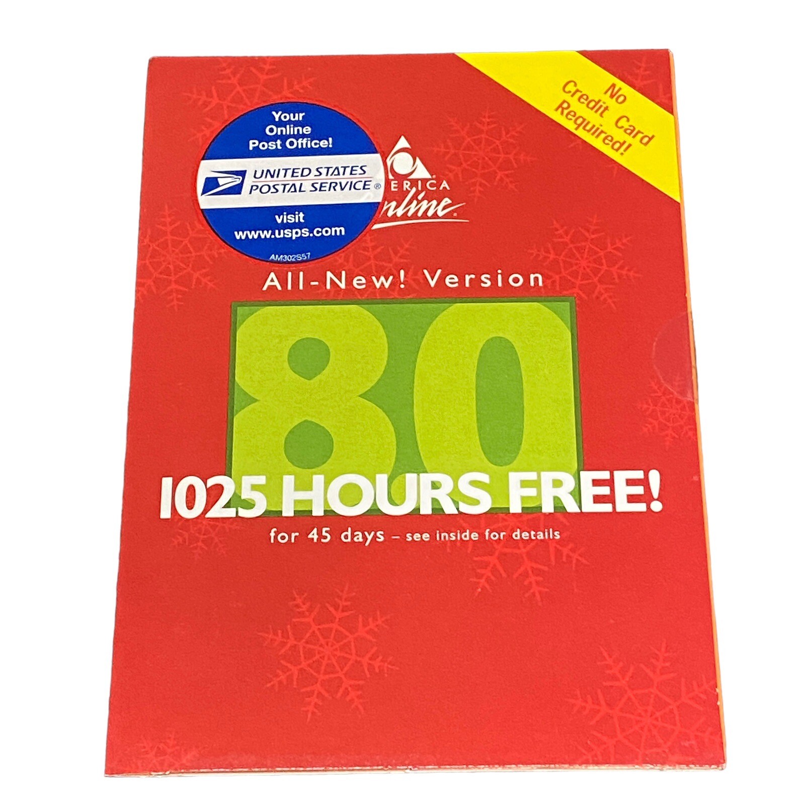 AOL 8.0 USPS Sticker 1025 Hours Free CD Computer Software Factory ...