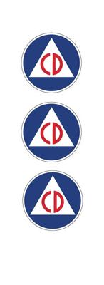 Set of (3) Civil Defense Stickers CD Hand Radio Nuclear Attack 1.0" x 1 ...