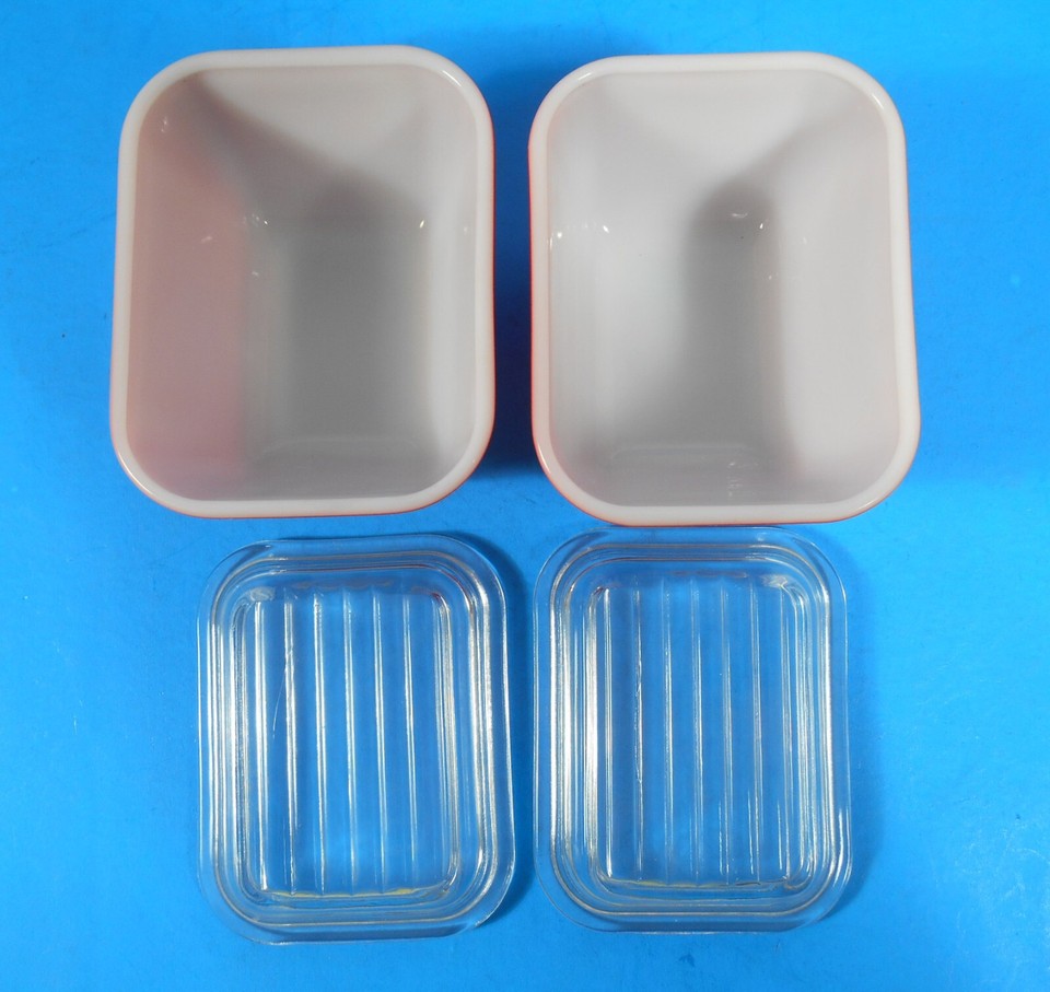 Vintage Pyrex Refrigerator Set Red Yellow 501 501 503 With Lids | eBay