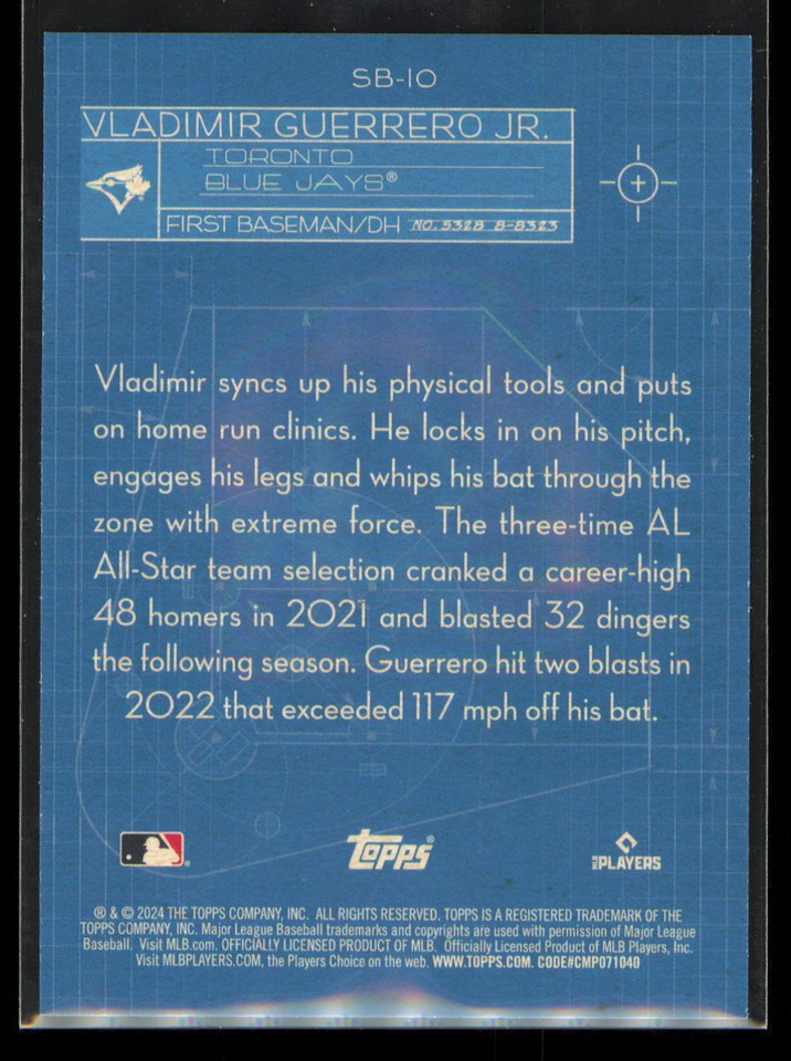 2024 Topps #SB-10 Vladimir Guerrero Jr. Super Star Blueprints | eBay