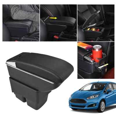 For Ford Fiesta 2009-2017 Dual Layer Armrest Car Central Storage Box ...