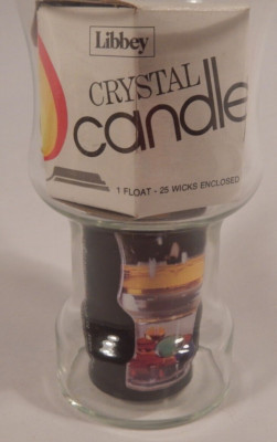 Vintage Libby Crystal Candle Glass 5” Oil and Water Floating Candle 25 ...