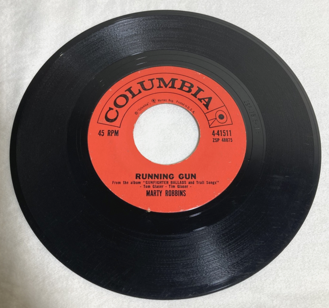 Marty Robbins - El Paso/Running Gun - 45 RPM Vinyl 7" Single Columbia ...