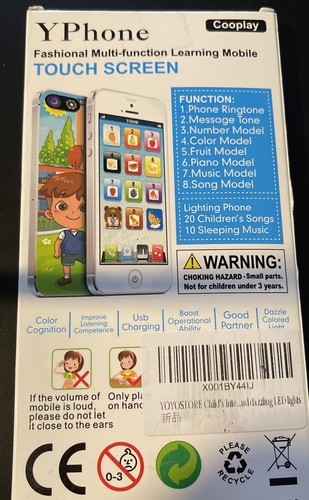 Y Phone Multi Function Learning , Kids Mobile Phone W Touch Screen 18M ...