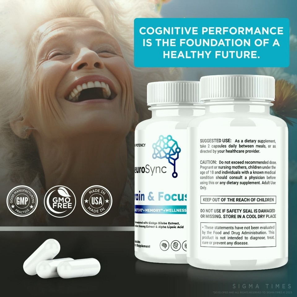 Neurosync Brain & Focus Cognitive Pills to Improve Memory & Brain Fog ...
