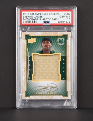 2015 Upper Deck Employee Exclusive LeBron James GU Jersey Auto Gold ...