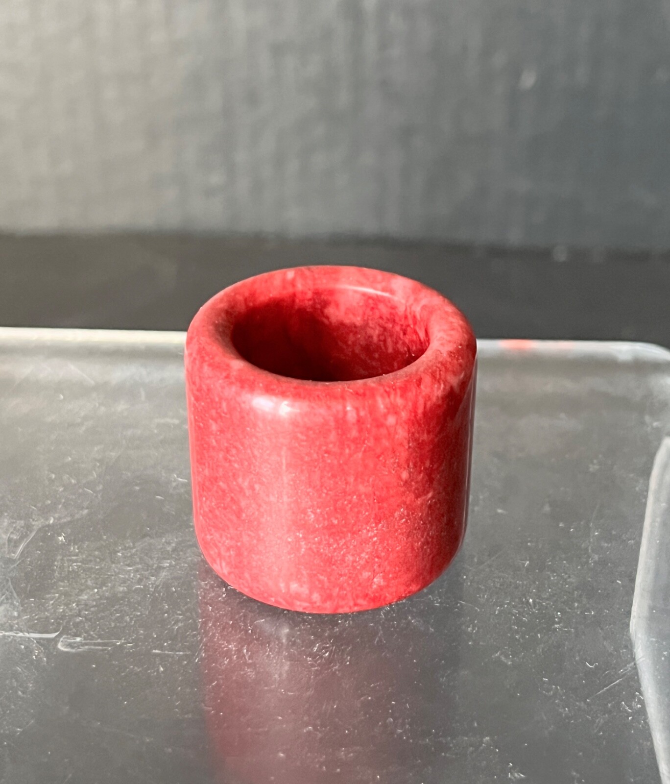 Chinese vintage red jade thumb rings /archer 玉扳指 - Gem