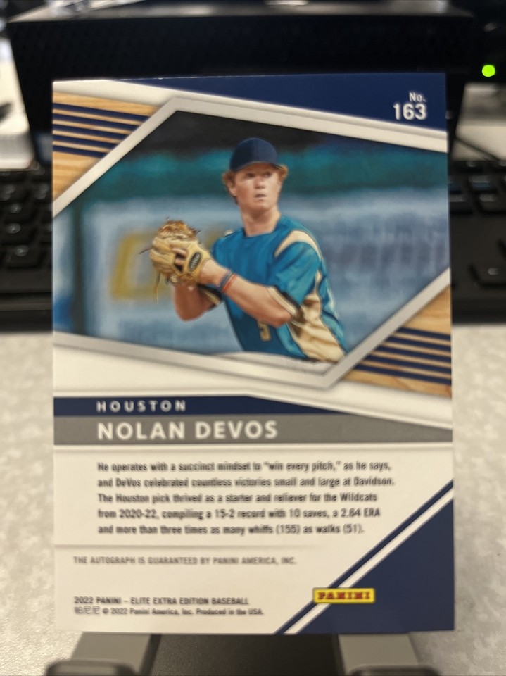 2022 Panini Elite Extra Edition Nolan Devos Silver Refractor Prospect ...