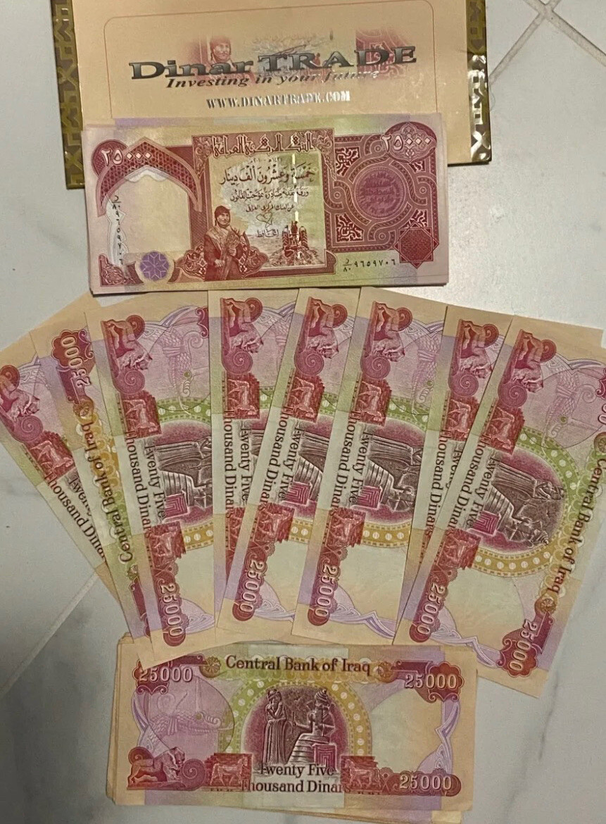 Iraqi dinar 10 notes x 25000 IQD 1/4 a Million UNC Iraq 2018 improved ...