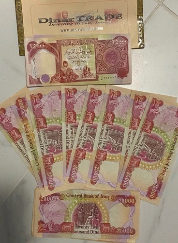 Iraqi dinar 10 notes x 25000 IQD 1/4 a Million UNC Iraq 2018 improved ...