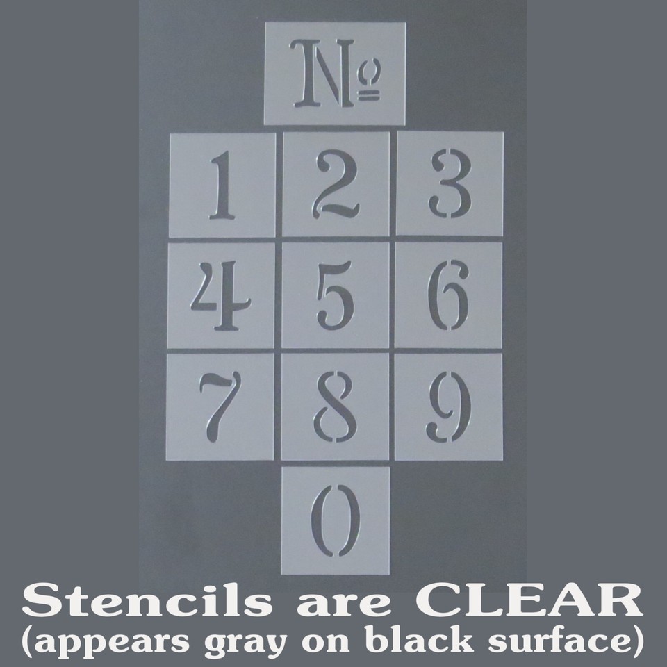 Set 11 French Number STENCILS Available in Multiple Sizes! Vintage/Sign ...