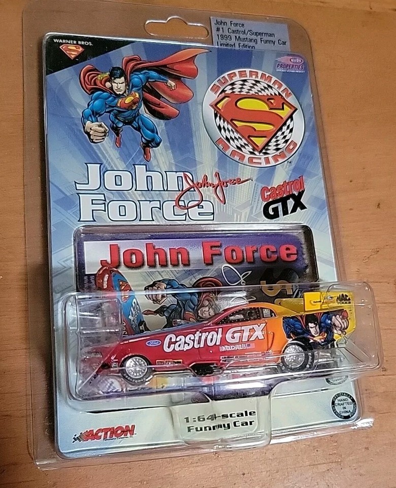 John Force Castrol GTX 1999 Mustang Funny Car Action ARC 1:64 Superman ...