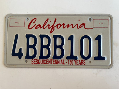 2000 California License Plate Sesquicentennial 150th Anniversary Nice ...
