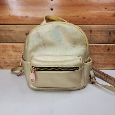 Free People Metallic Gold Mini Backpack Book Bag | eBay