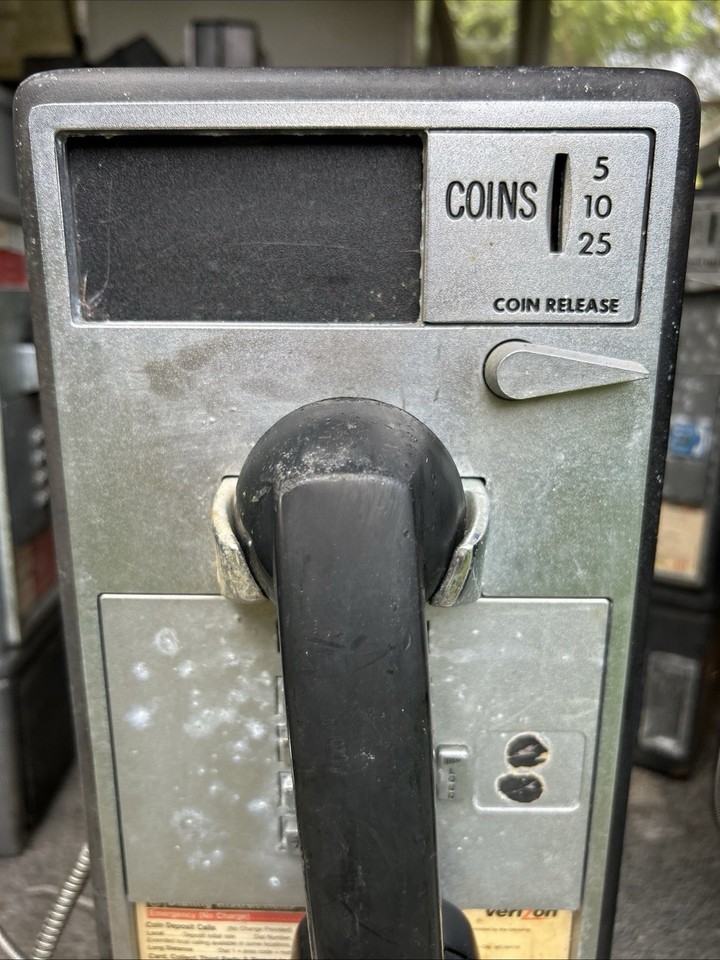 Vintage Black Phone Booth Payphone Push Button Telephone GTE Frontier ...