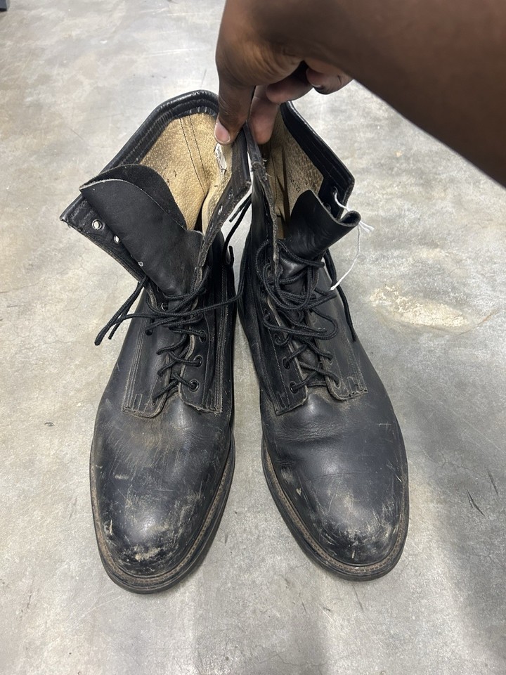 VTG 1992 Wolverine World Wide Mens Black Leather Lace Up Combat Boots ...