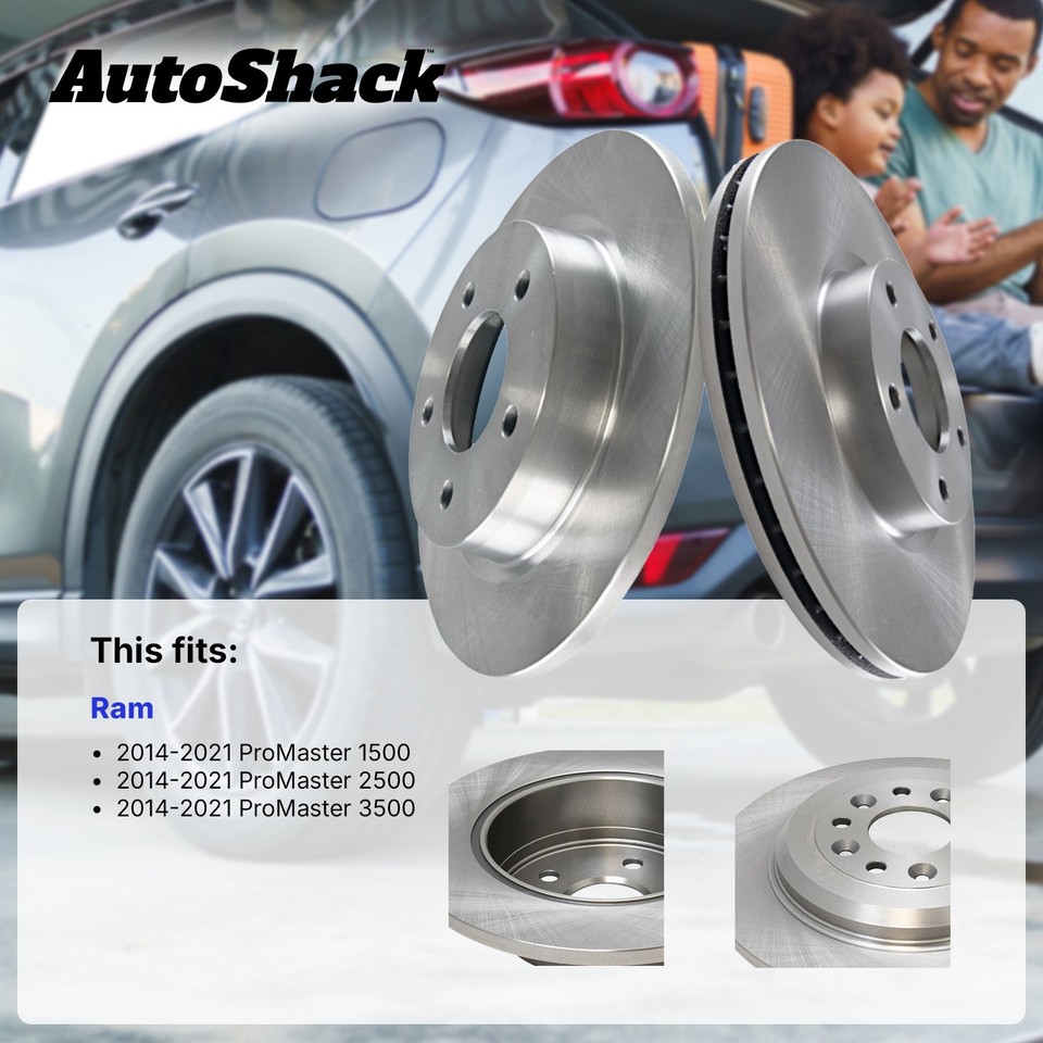 Rear Brake Rotor Pair for 14-21 Ram ProMaster 2500 ProMaster 1500 ...