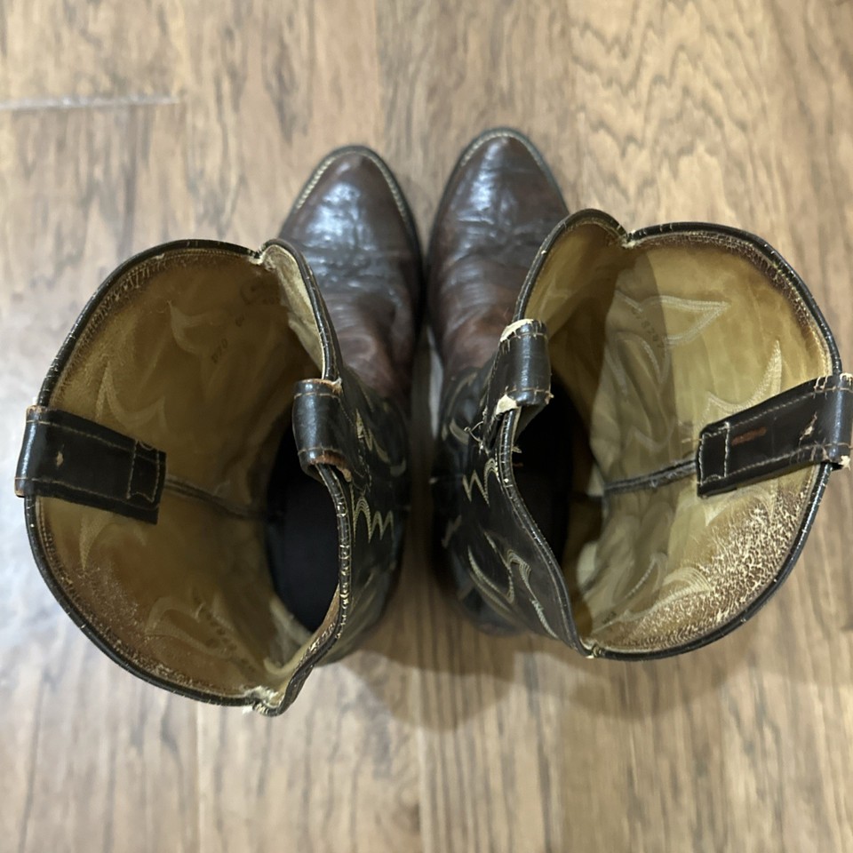 Larry Mahan Boots Mens 9D Brown Ostrich Cowboy Western FREE SHIPPING | eBay