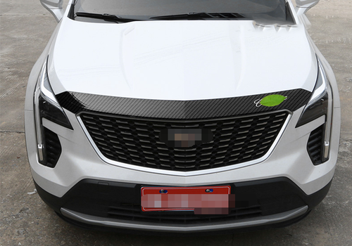Carbon fiber Steel Front Hood Bonnet Molding Cover Trim For Cadillac ...