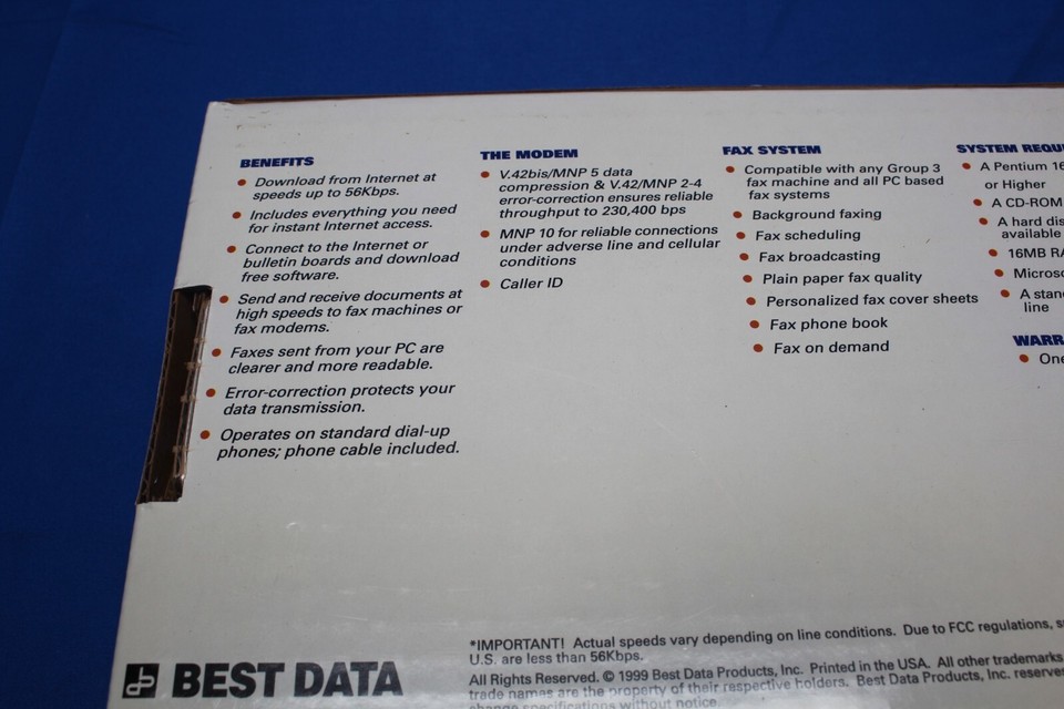 MACH2 56K Internal Data/Fax Modem - V.90 - PCI for Windows 95, 98 ...