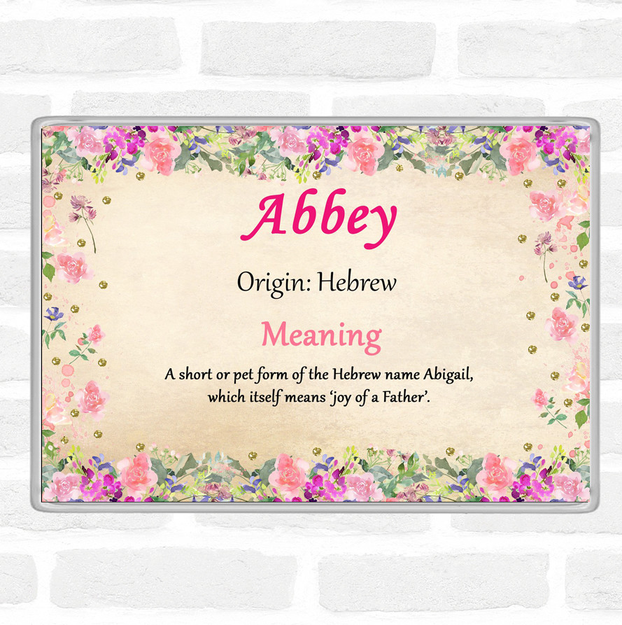Abbey Name Meaning Jumbo Fridge Magnet Floral | eBay UK