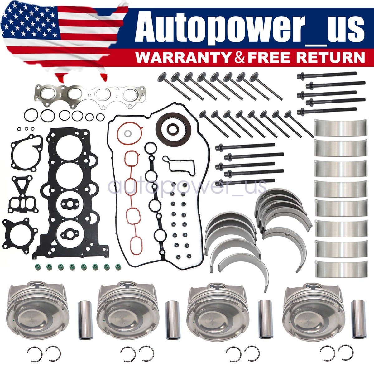 Engine Rebuild Kit Complete Engine Overhaul Kit For Hyundai/Kia 1.6L ...