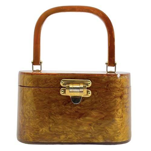 Vintage 40s 50s HEDY Lucite Handbag Mini Box Bag Top Handle Retro ...