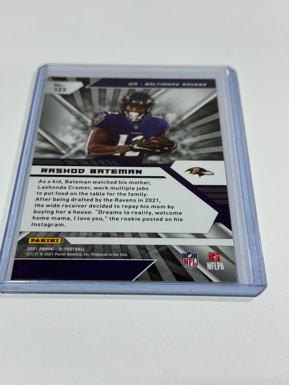 2021 Panini XR - Rookies Rashod Bateman #123 White /75 (RC) for sale ...