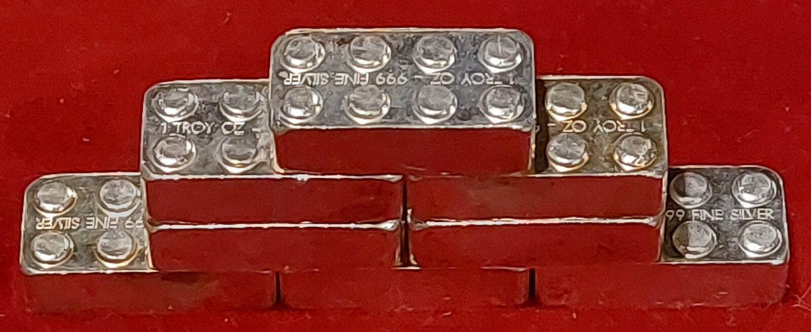 8 Silver 1 Oz Stackable Bullion Metal Building Block Piece Art Bar ...