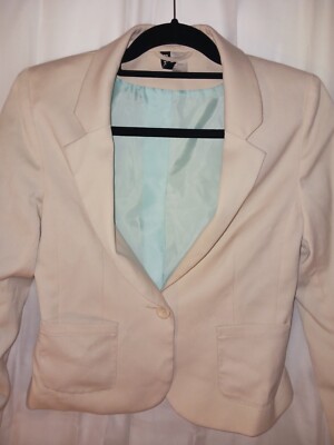 Womens Jacket 6 Button UP NWOT Fully Lined Cream DIVIDED H & M | eBay