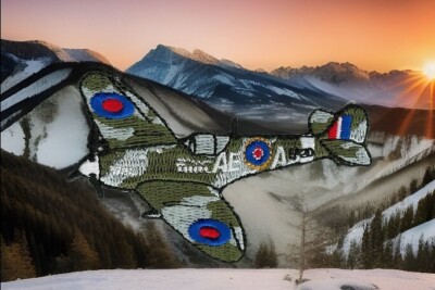 Spitfire Fighter Plane Patch – RAF WWII Embroidered Iron-On Applique ...