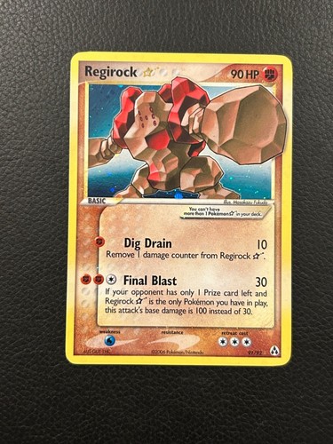 Ultra Rare Regirock Goldstar - 91/92 - Pokemon Card: Excellent ...