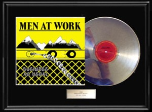 MEN AT WORK BUSINESS AS USUAL ALBUM WHITE GOLD PLATINUM TONE RECORD ...