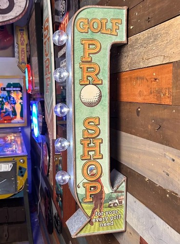 Golf Pro Shop LED Sign 25" Double Sided Marquee Vintage Retro Design | eBay