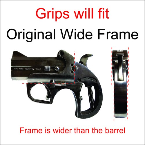 Walnut Checkered Extended Bond Arms Derringer Grips (Original Wide ...